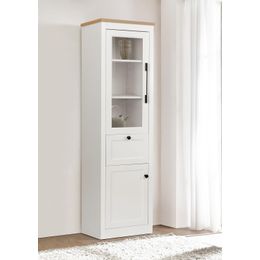Vitrine OTTO HOME "Ismund", weiß, neutral, B:140cm H:179cm T:39cm, Spanplatte, Schränke, Vitrine