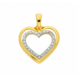 Adelia&acute;s Kettenanh&auml;nger ADELIA&acute;S "Damen Gold Schmuck 333 Gold Anh&auml;nger Herz mit Zirkonia", gold, Schmuckanh&auml;nger, Damen, Gold, Kettenanh&auml;nger, mit Zirkonia Goldschmuck f&uuml;r Damen