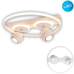 Näve NÄVE LED Deckenleuchte ""Ronda"", weiß, 2, Ø 40cm H: 15,5cm, 1 Stk., Leuchten, mattweiß, 2 kugelförmige bewegliche Spots GU 10, LED Leuchtringe, LED Deckenleuchte