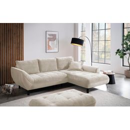 Ecksofa exxpo - SOFA FASHION "Bellini, Materialmix oder komplett Struktur, Breite 268cm, bequem", beige, B:260cm H:92cm T:187cm, Sofas, Ecksofa, bequem und modern, Materialmix, L-Form