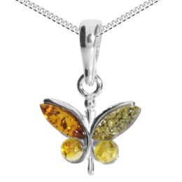 Kette mit Anh&auml;nger OSTSEE-SCHMUCK "OSTSEE-SCHMUCK Kette mit Anh&auml;nger Schmetterling" Gr. 40, silber, Halsketten, Damen, 40cm, Silber 925 (Sterlingsilber), L: 40