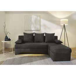Jockenh&ouml;fer Ecksofa JOCKENH&Ouml;FER GRUPPE "Starlight L-Form, B: 191 cm", grau (dunkelgrau), B:191cm T:85cm, Korpus: 100% Polyester;Kissen: 100% Polyester, Sofas, Ecksofa, mit Bettfunktion, Bettkasten & Licht, Unser Dauertiefpreis