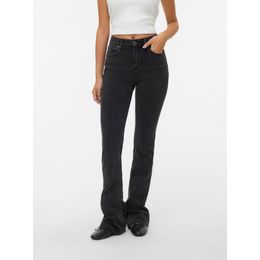 V&eacute;ro Moda Bootcut-Jeans VERO MODA "VMFLASH MR FLARED JEANS LI170 GA NOOS", Damen, Gr. S (36), L&auml;nge 30, schwarz, Denim/Jeans, Obermaterial: 65% Baumwolle, 18% Polyester, 8% Viskose, 7% Elastomultiester, 2% Elasthan, unifarben, lang, Jeans
