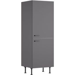 K&uuml;hlumbauschrank KOCHSTATION "KS-Paula", anthrazit, anthrazit, B:60cm H:176,6cm T:58,4cm, Schr&auml;nke, 60 cm breit, 176 cm hoch, mit 2 T&uuml;ren, 1 Einlegeboden