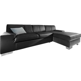 Ecksofa DOMO collection "Star, zeitlose Formensprache, elegante Optik, Breite 248cm, L-Form", schwarz, B:248cm H:74cm T:150cm, Softlux-Kunstleder;Primabelle-Microfaser;Struktur (90% Polyester und 10% Polyacryl), Sofas, Ecksofa, wahlweise mit Bettfunktion