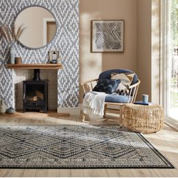 Teppich FLAIR RUGS "Babylon Vintage", blau, B:120cm H:8mm L:169cm, Kunstfaser, Teppiche, Teppich, Traditional Teppich