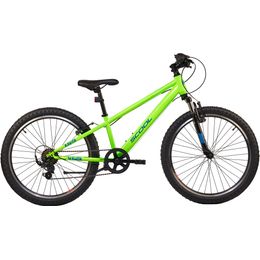S'COOL Jugendfahrrad S’COOL "S'COOL Xroc 24-K6 Neon Green/Ocean" Gr. 30, neon grün, ocean, Fahrräder, Kinder, 30cm, 24 Zoll (60,96cm)