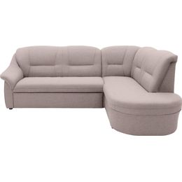 Ecksofa DOMO collection "Faenza f&uuml;r kleine R&auml;ume, Stellma&szlig;e 232x176cm, komfortabel, L-Form", grau (taupe), B:232cm H:88cm T:176cm, 92% Polyester, 8% Nylon, Sofas, Ecksofa, mit Ottomane, zeitlos, elegante Armlehnen, wahlweise mit Bettfunktion