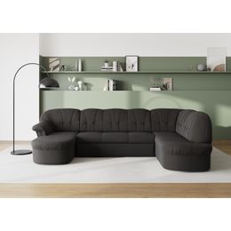 Wohnlandschaft DOMO collection "Pegnitz, zeitlos&modern, elegante R&uuml;ckensteppung, Breite 292cm, U-Form", braun (espresso), B:292cm H:82cm T:180cm, 92% Polyester, 8% Nylon, Sofas, Wohnlandschaft, wahlweise mit Bettfunktion