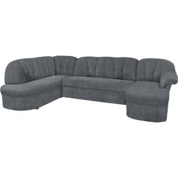 Wohnlandschaft DOMO collection "Pegnitz, zeitlos&modern, elegante R&uuml;ckensteppung, Breite 292cm, U-Form", grau (steel), B:292cm H:82cm T:180cm, 95% Polyester, 5% Nylon, Sofas, Wohnlandschaft, wahlweise mit Bettfunktion