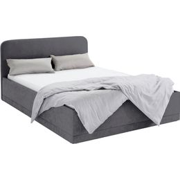 Polsterbett, grau (anthrazit), B:150cm L:210cm, Bezug Bett: wahlweise Microfaser (100% Polyester), Strukturstoff (77% Polyester, 23% Viskose) oder Kunstleder;Bonnell-Federkernmatratze: Mischgewebe (51% Polyprophlen, 39% Polyester, 10% Baumwolle);Kaltschaummatratze: Frottee (100% Polyester), Bezug abnehm- und waschbar bis 60C, Westfalia Schlafkomfort, Betten, inkl. Bettkasten bei Ausführung mit Mat