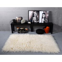 Wollteppich Theko "Flokati XXL", beige (natur), B:40cm H:100mm L:60cm, Wolle, Teppiche, original griechischer Flokati, Hochflor, Uni-Farben, reine Wolle