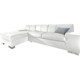 Ecksofa DOMO collection "Star, zeitlose Formensprache, elegante Optik, Breite 248cm, L-Form", wei&szlig; (altwei&szlig;), B:248cm H:74cm T:150cm, Softlux-Kunstleder;Primabelle-Microfaser;Struktur (90% Polyester und 10% Polyacryl), Sofas, Ecksofa, wahlweise mit Bettfunktion