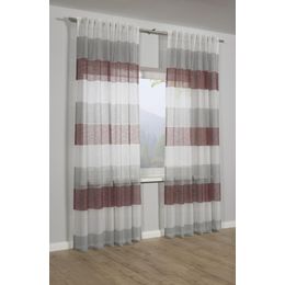 Gardine Gardinia "Schal mit Gardinenband Etamine", rot, B:140cm H:245cm, Polyester, Gardinen, Gardine, Stoff Etamine