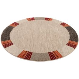 Teppich OCI DIE TEPPICHMARKE "CASTLE FLORA", braun (braun, beige, dunkel), H:20mm &Oslash;:160cm, Polypropylen (PP), Teppiche, Teppich, Wohnzimmer
