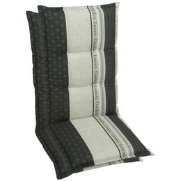 Hochlehnerauflage GO-DE "TOPSELLER", grau, B:120cm H:8cm T:50cm, Bezug: 50% Baumwolle, 50% Polyester, Polsterauflagen, 50 cm x 7 cm x 120 cm