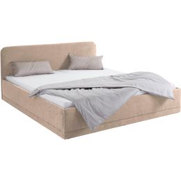 Polsterbett, beige (dunkelbeige), B:210cm L:210cm, Bezug Bett: wahlweise Microfaser (100% Polyester), Strukturstoff (77% Polyester, 23% Viskose) oder Kunstleder;Bonnell-Federkernmatratze: Mischgewebe (51% Polyprophlen, 39% Polyester, 10% Baumwolle);Kaltschaummatratze: Frottee (100% Polyester), Bezug abnehm- und waschbar bis 60C, Westfalia Schlafkomfort, Betten, Polsterbett, inkl. Bettkasten bei Au