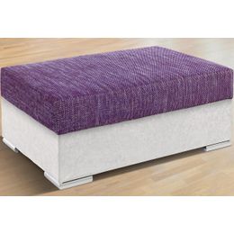 Hocker Collection AB "John", lila (silbergrau, lila), B:100cm H:40cm T:70cm, Microfaser PRIMABELLE (100% Polyester) / Struktur ( 20% Polyacryl, 80% Polyester );Kunstleder SOFTLUX / Struktur ( 20% Polyacryl, 80% Polyester ), Hocker, Hocker, Frei im Raum stellbar, wahlweise mit Federkern