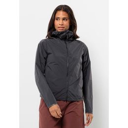 Fahrradjacke Jack Wolfskin "BIKE COMMUTE WIND JKT W", Damen, Gr. XL (46), grau (phantom), OBERSTOFF: 86% POLYAMID, 14% ELASTHAN; Futter: 100% POLYESTER, Jacken Fahrradjacke