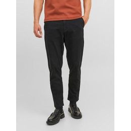 Jack & Jones Chinos JACK & JONES "JPSTACE JJHARLOW CHINO NOOS", Herren, Gr. 28, Länge 32, schwarz, Web, Obermaterial: 98% Baumwolle, 2% Elasthan, unifarben, bequem knöchellang, Hosen