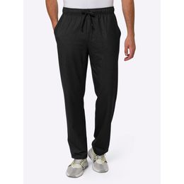 Schlupfhose CLASSIC, Herren, Gr. 54, Normalgr&ouml;&szlig;en, schwarz (schwarz denim), 65% Baumwolle, 30% Polyester, 5% Elasthan, unifarben, lang, Hosen Schlupfhose