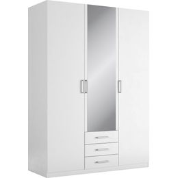 Kleiderschrank Priess "Amsterdam", weiß, B:140cm H:193cm T:56cm, Holzwerkstoff, Schränke, Kleiderschrank, mit oder ohne LED-Beleuchtung