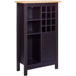 Highboard Inter Link, schwarz, artisan eiche nachbildung, B:76,8cm H:124,4cm T:33cm, MDF, Spanplatte, Sideboards