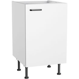 Sp&uuml;lenschrank KOCHSTATION "KS-Paula", wei&szlig; matt, wei&szlig;, B:50cm H:87cm T:58,4cm, Schr&auml;nke, Sp&uuml;lenschrank, 50 cm breit, 87 cm hoch, mit 1 T&uuml;r