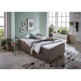 Boxbett Home Affaire "Thorsby", braun, B:90cm L:200cm, 100% Polypropylen, Komplettbetten, Boxspringbett, Boxbett ohne Kopfteil, frei im Raum stellbar, f&uuml;r Dachschr&auml;gen