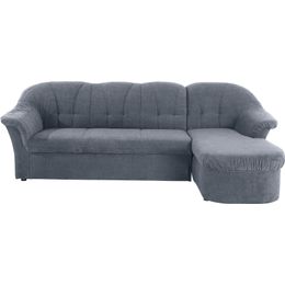 Ecksofa DOMO collection "Pegnitz, elegante R&uuml;ckensteppung, komfortabel, Breite 238cm, L-Form", grau, B:238cm H:82cm T:141cm, 95% Polyester, 5% Nylon, Sofas, Ecksofa, wahlweise mit Bettfunktion