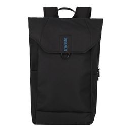 Laptoprucksack Travelite "PATHWAY Fold", Damen, Gr. B/H/T: 35cm x 48cm x 16cm, schwarz, Polyester, Rucks&auml;cke Laptoprucksack, Aufsteckfunktion Freizeitrucksack Seitlicher Eingriff