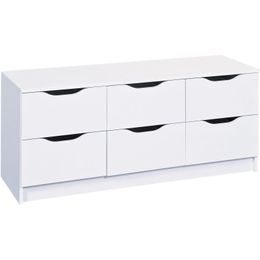 Schubkastenkommode Inter Link, weiß, B:122cm H:51cm T:40cm, Spanplatte, Sideboards