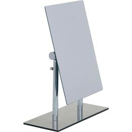 Kosmetikspiegel Wenko "Pinerolo", grau (chromfarben), B:23cm H:27cm T:10cm, Glas, Stahl, Spiegel