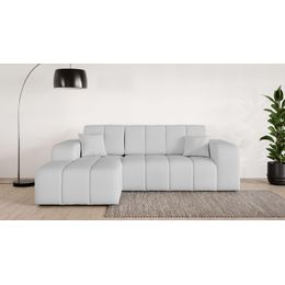 Ecksofa OTTO HOME "CASSY L-Form, Schlafsofa mit Bettkasten, Ma&szlig;e B/T/H: 245/165/88 cm", grau (hellgrau), B:244,5cm H:88cm T:164,5cm, 100% Polyester, Sofas, Ecksofa, mit 2 R&uuml;ckenkissen, Recamiere rechts oder links bestellbar