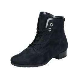 Schn&uuml;rstiefelette Gabor COMFORT "Gabor Comfort Stiefelette Leder", Damen, Gr. 37,5, dunkelblau, Leder, Schuhe Schn&uuml;rstiefelette