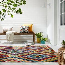 Teppich FLAIR RUGS "Diamond", bunt, B:120cm H:3mm L:170cm, Kunstfaser, Teppiche, Teppich, In & Outdoor geeignet, Hoch-Tief Effekt