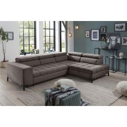 Ecksofa exxpo - SOFA FASHION "Bocco, hochwertige Verarbeitung, toller Sitzkomfort, bequem, L-Form", bunt (melange), B:276cm H:75cm T:203cm, 100% PES, Sofas, Ecksofa, wahlweise mit Bettfunktion u. Bettkasten, inkl. Kopfteilverstellung