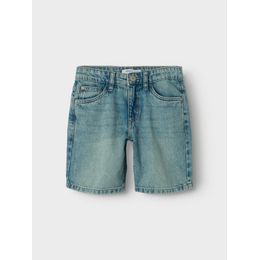 Shorts name it "NKMSILAS LOOSE DNM L SHORTS 8995-BE H", Jungen, Gr. 140, N-Gr, blau (vintage medium blau denim), Denim/Jeans, Obermaterial: 100% Baumwolle, Abriebeffekte, Hosen Shorts