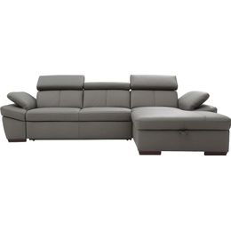 Ecksofa exxpo - SOFA FASHION "Salerno, Funktionssofa, Breite 280cm, hoher Sitzkomfort, L-Form", grau (elefant), B:280cm H:77cm T:170cm, Microfaser-Primabelle (100% Polyester);NaturLEDER;Kunstleder;Lederfaserstoff;Luxus-Microfaser Lederoptik, Sofas, Ecksofa, inkl. Kopf- und Armteilverstellung, wahlweise mit Bettfunktion