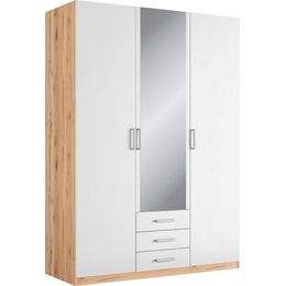 Kleiderschrank Priess "Amsterdam", weiß (astkernbuche, weiß), B:140cm H:193cm T:56cm, Holzwerkstoff, Schränke, Kleiderschrank, mit oder ohne LED-Beleuchtung