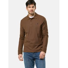 Kurzarmhemd MCS "MCS Polo shirt Rockwall", Herren, Gr. M, Normalgr&ouml;&szlig;en, bracken, Obermaterial: 100% Baumwolle, Hemden