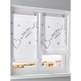 Raffrollo HEINE HOME Gr. 3, grau (wei&szlig;, grau), B:80cm H:130cm, Raffrollos