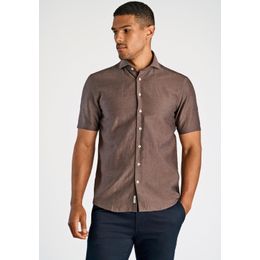 Businesshemd LINDBERGH "LINDBERGH Business-Casual-Hemd", Herren, Gr. L, Normalgr&ouml;&szlig;en, braun (braun mel), Obermaterial: 59% Baumwolle, 41% Leinen, Hemden