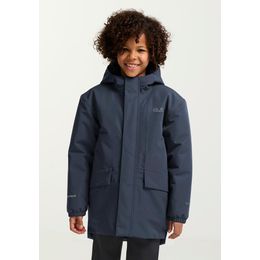 Outdoorjacke Jack Wolfskin "CANVEY JKT KIDS", Jungen, Gr. 92, blau (midnightsky), Oberstoff: 100% POLYESTER; Füllung 1: 100% POLYESTER; Futter 1: 100% POLYESTER, Jacken Outdoorjacke