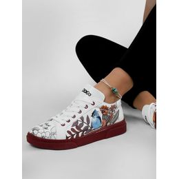 Sneaker DOGO "Ace Low-Top Sneaker Magic In The Air Damen Sneaker", Damen, Gr. 40, Normalschaft, bunt (wei&szlig;), Lederimitat, Schuhe Skaterschuh Sneaker low, Handgefertigt