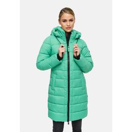Winterjacke Marikoo "Kaltn&auml;schen", Damen, Gr. S, gr&uuml;n (crystal gr&uuml;n), Obermaterial: 100% Polyester; Futter: 100% Polyester; Wattierung: 100% Polyester; &Auml;rmelfutter: 100% Polyester, Jacken Winterjacke, mit abnehmbarer Kapuze und hochschlie&szlig;endem Kragen