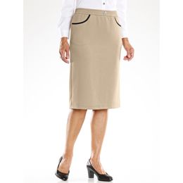 Jerseyrock CLASSIC, Damen, Gr. 19, beige, 97% Polyester, 3% Elasthan, unifarben, knielang, R&ouml;cke