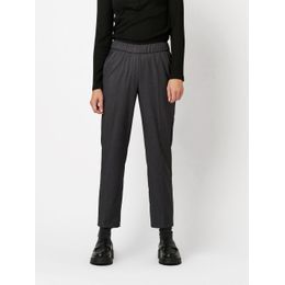 Schlupfhose Toni "Sue Ankle", Damen, Gr. 46, N-Gr, grau (anthra), Web, Obermaterial: 62% Polyester, 35% Viskose, 3% Elasthan, unifarben, regular fit kn&ouml;chellang, Hosen Schlupfhose, Sommerhose mit Bundfalte