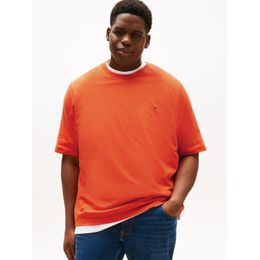 Tommy Hilfiger Big & Tall T-Shirt "BT-ESS SEASONAL REG SOLID TEE-B", Herren, Gr. 3XL, orange (brilliant orange), Single Jersey, Obermaterial: 100% Baumwolle, TOMMY HILFIGER BIG & TALL, unifarben, regular fit normal, Rundhals, eingesetzt abgesteppte Kante, Shirts T-Shirt, Gro&szlig;e Gr&ouml;&szlig;en