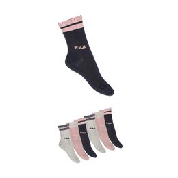 Basicsocken Fila "JUNIOR GIRL NORMAL PLAIN SOCKS", M&auml;dchen, Gr. 31 (34), flower, diverse Faserarten, unifarben mit Farbeinsatz, elastisch, Socken, mit kontrastfarbigen Details